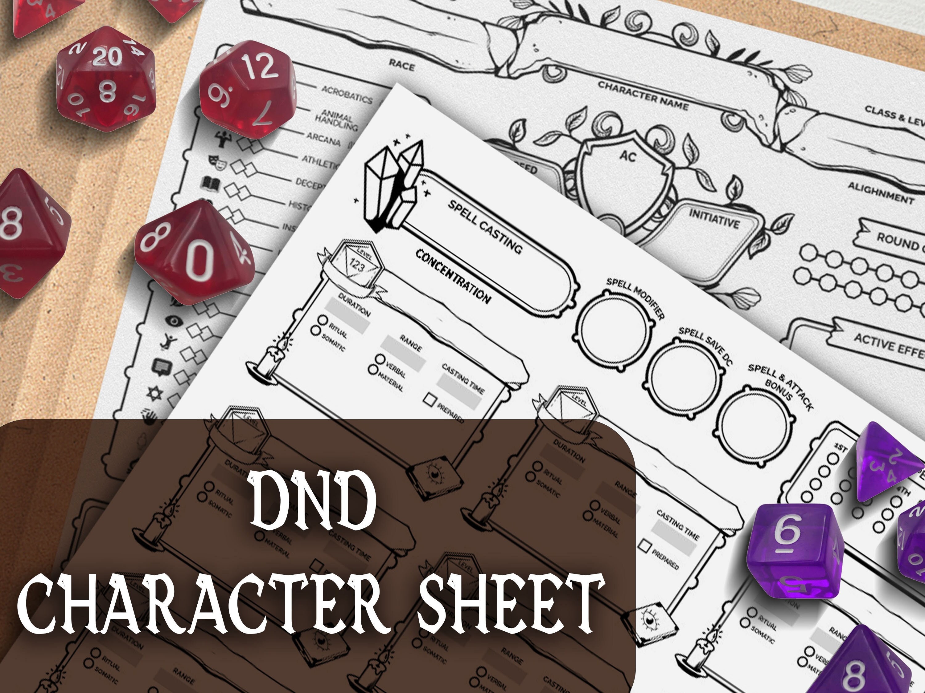 Dnd 5e Dm Tools Cheat Sheet and Character Sheet DM Quick - Etsy