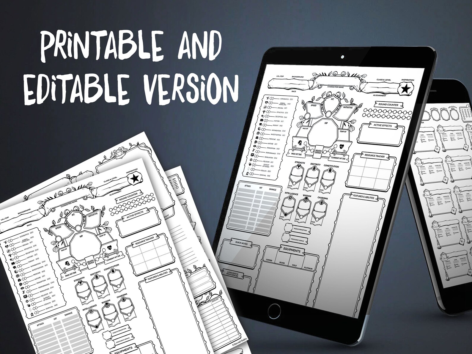 Dnd 5e Dm Tools Cheat Sheet and Character Sheet DM Quick - Etsy