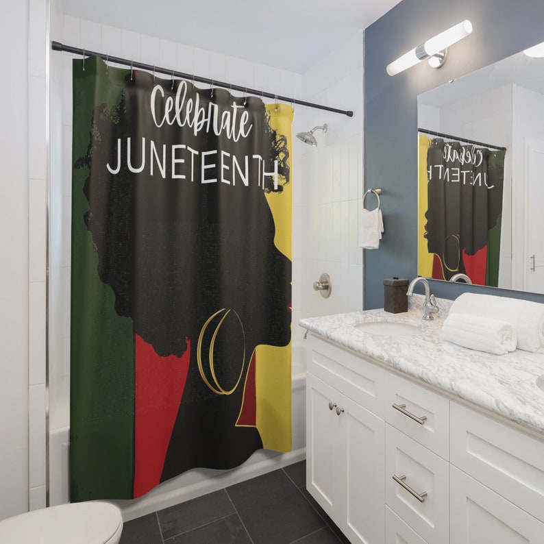 Celebrate Juneteenth Polyester Shower Curtain Black Woman Melanin First ...