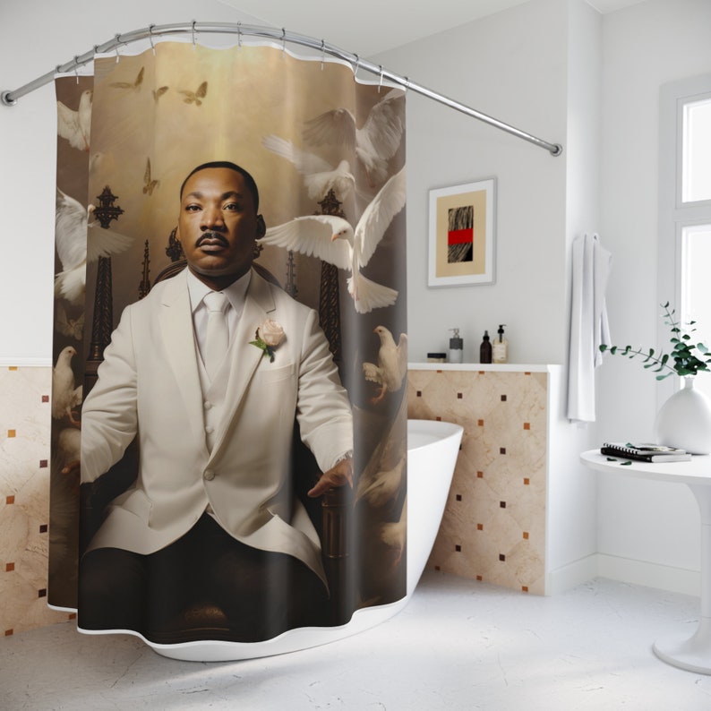 Martin Luther King Jr and Doves Polyester Shower Curtain Martin Luther ...