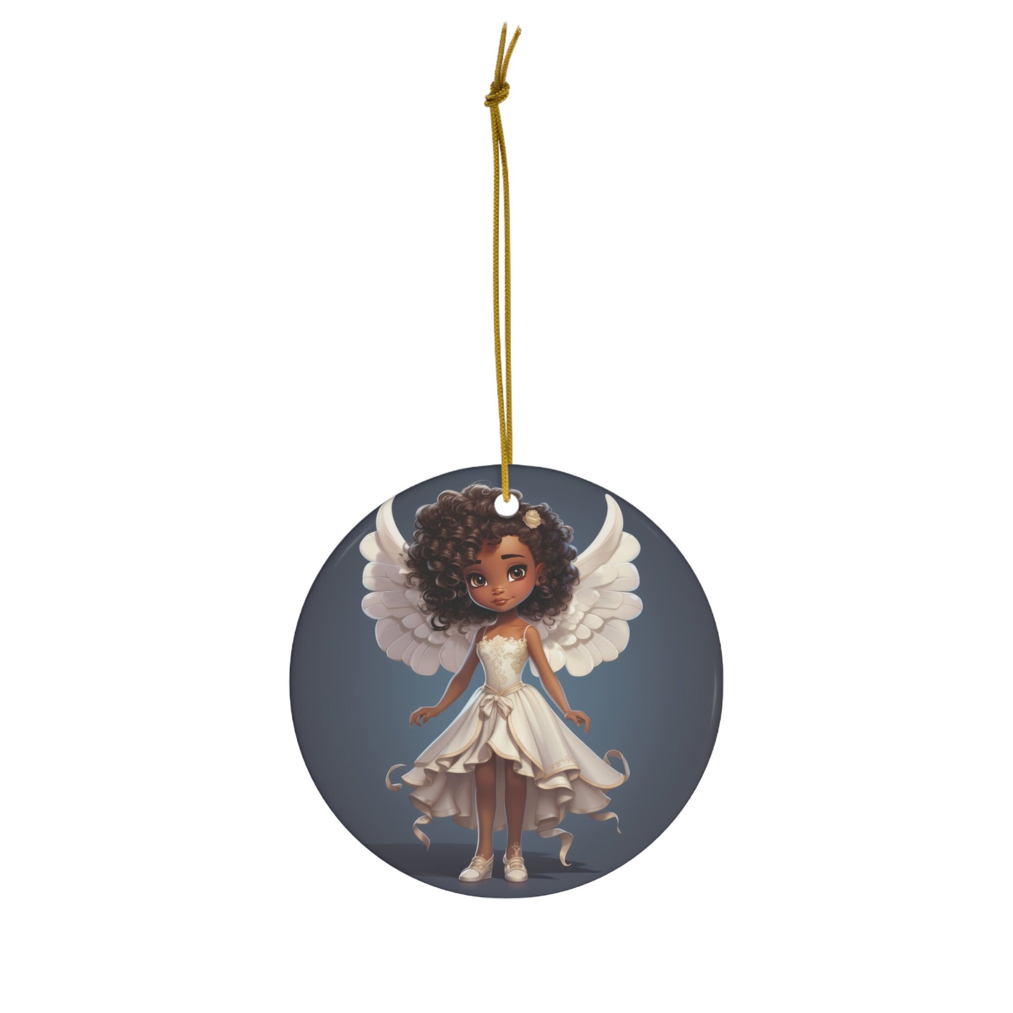 An Animated Little African American Angel 20 Ceramic Ornament - Etsy