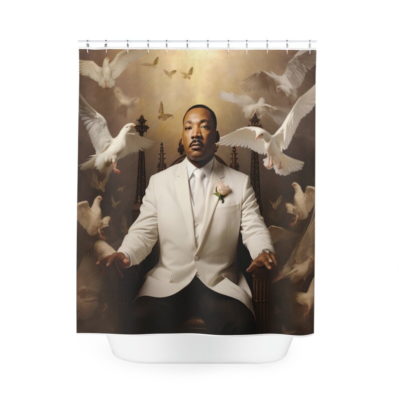 Martin Luther King Jr and Doves Polyester Shower Curtain Martin Luther ...