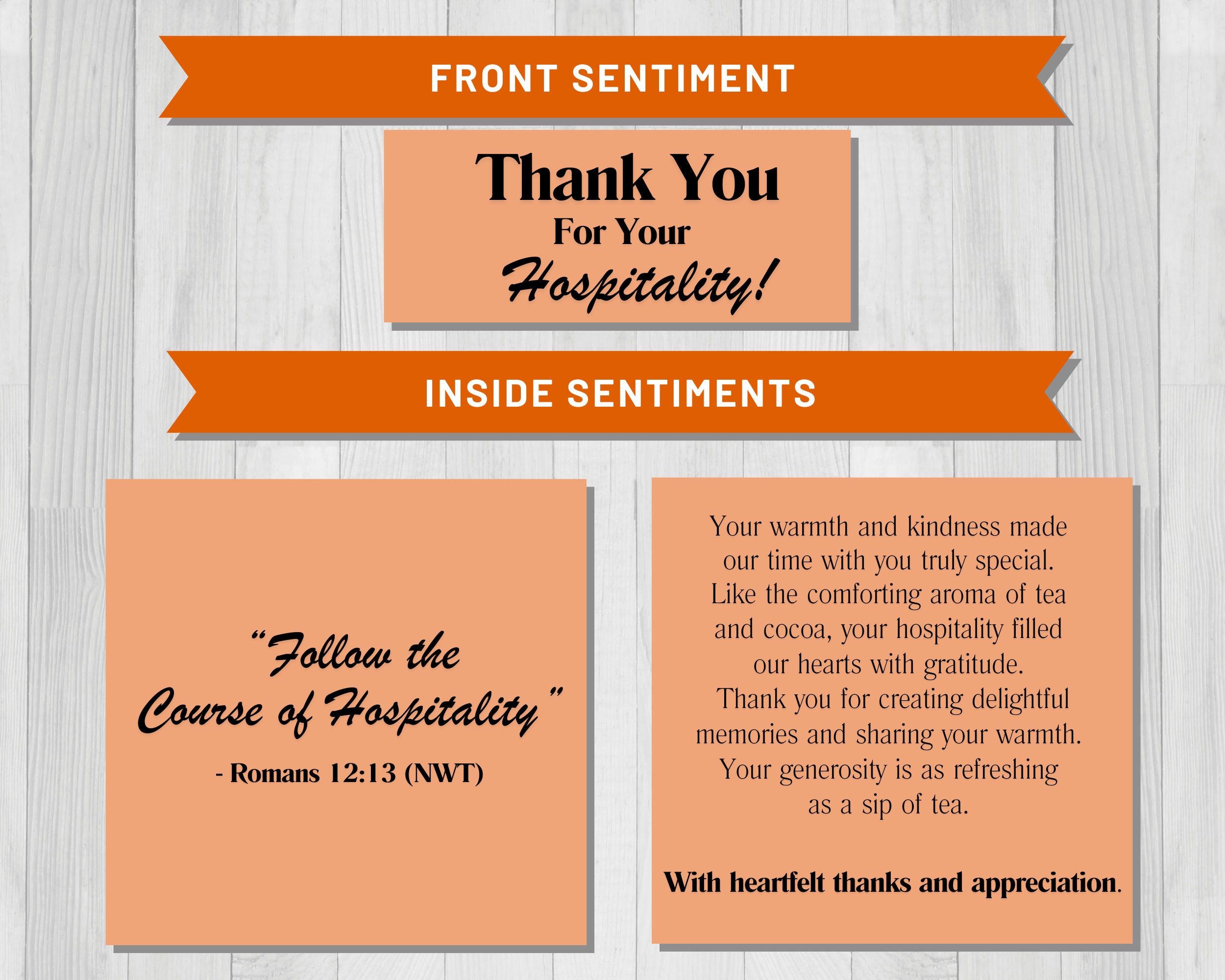 Thank You Greeting Card for Hospitality Thank You Card JW Printable ...