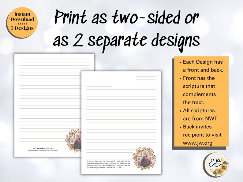 JW Letter Writing Stationery Bundle Set JW Tracts NWT Bible Verse ...