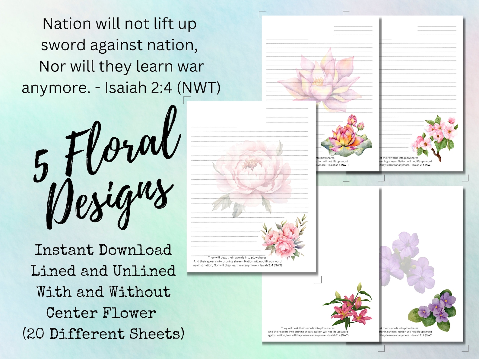 JW Stationery Bundle | Printable Letter Writing Paper | Ministry ...