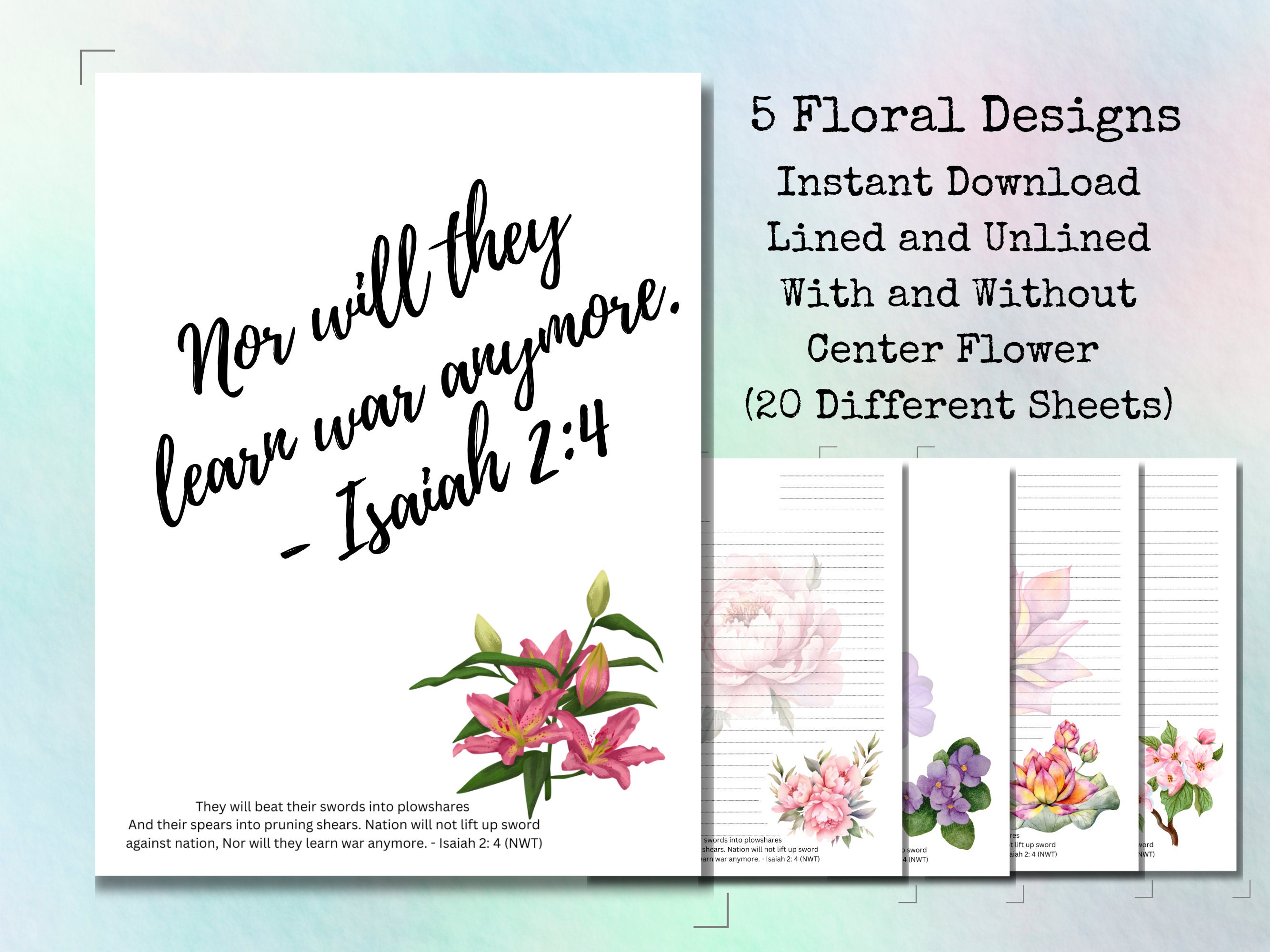JW Stationery Bundle | Printable Letter Writing Paper | Ministry ...