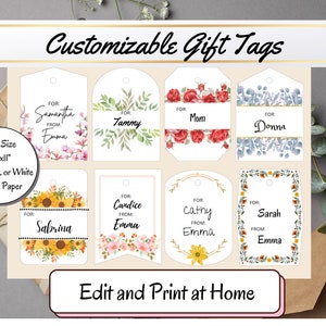 Customizable Gift Tag Printable Personalized Tags for Gift Giving the ...