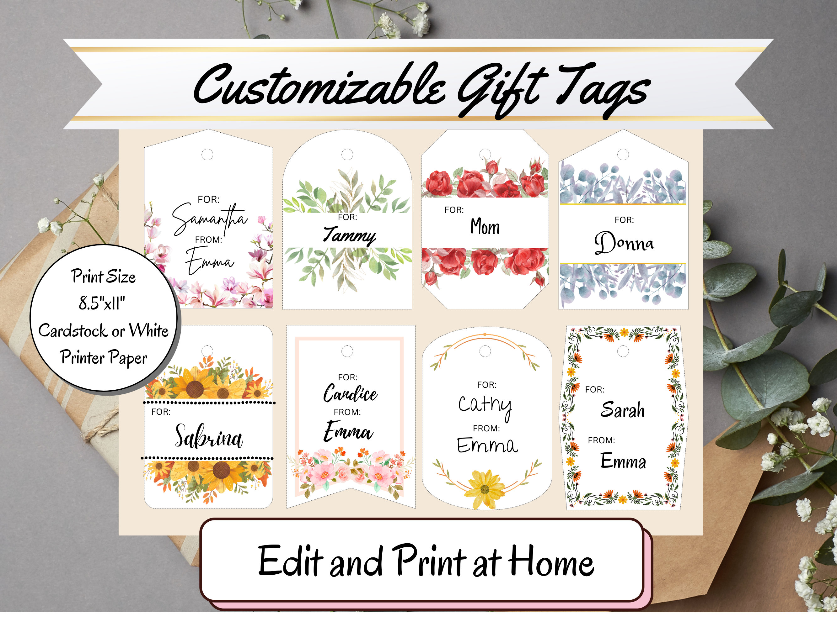 Customizable Gift Tag Printable Personalized Tags for Gift Giving the ...