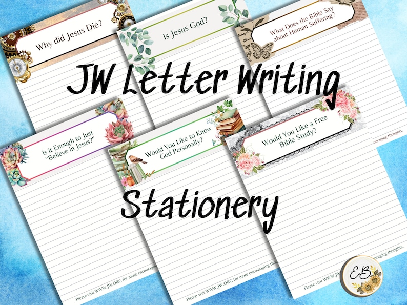 JW Letter Writing Stationery Set God's Kingdom Live Forever Bible Study ...