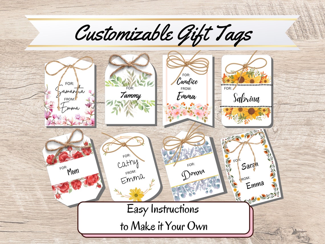 Customizable Gift Tag Printable Personalized Tags for Gift - Etsy
