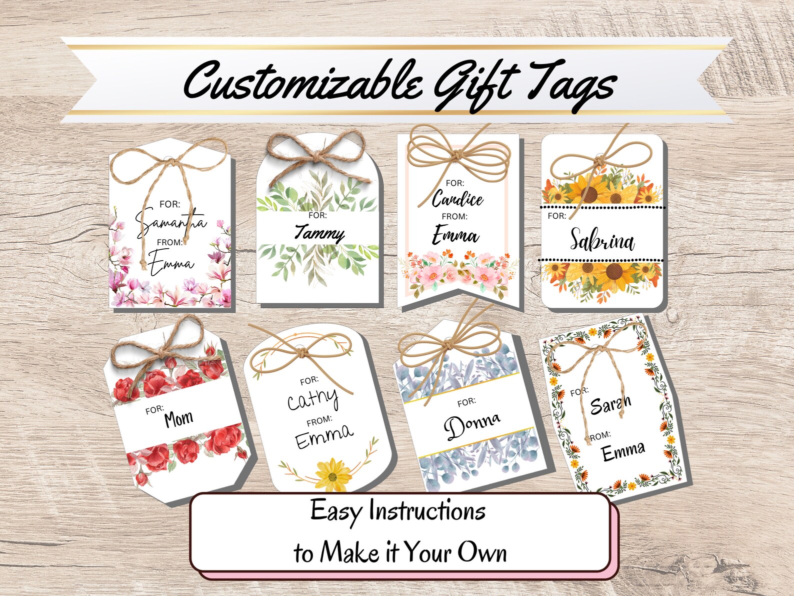 Customizable Gift Tag Printable Personalized Tags for Gift Giving the ...