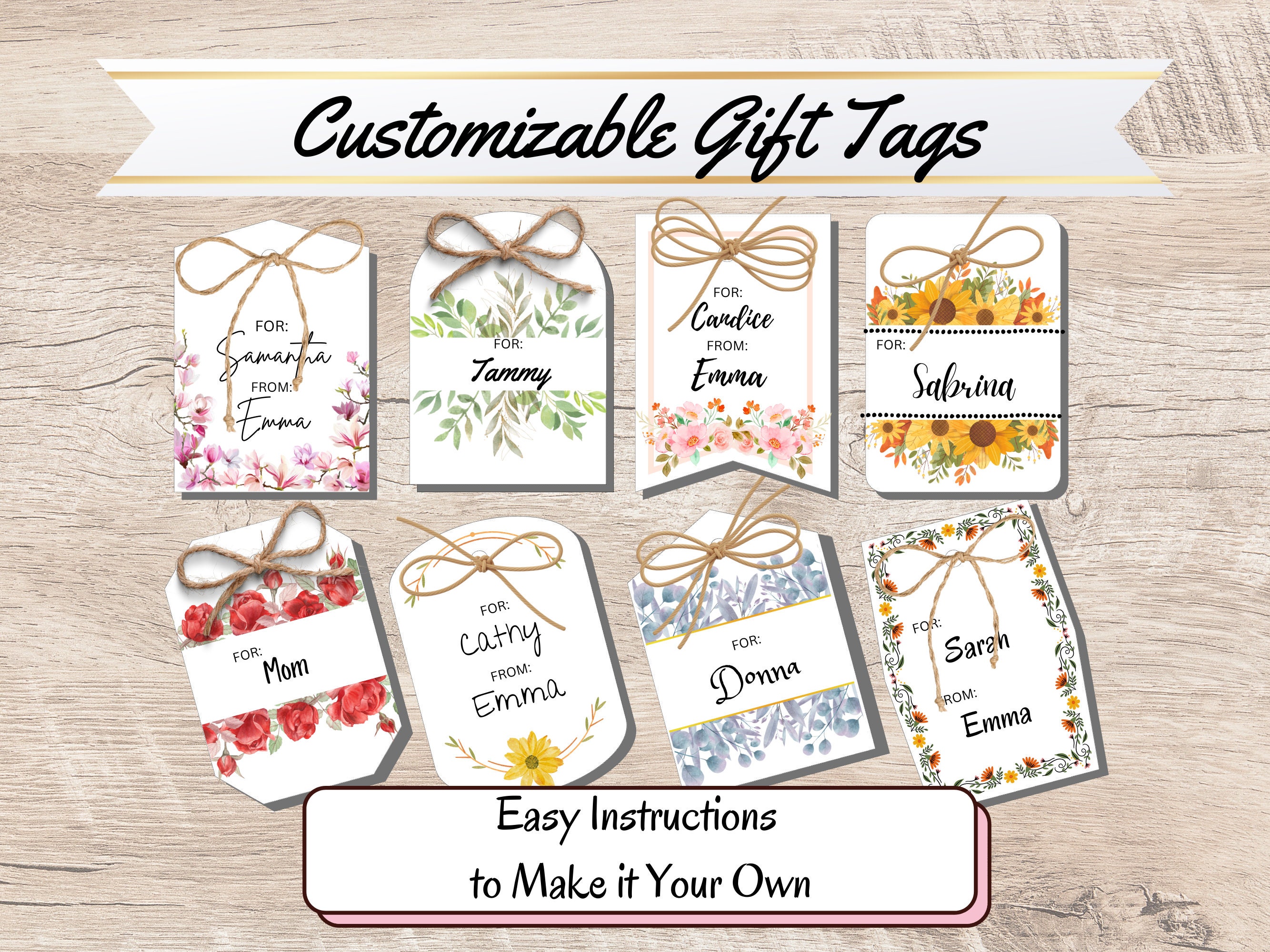 Customizable Gift Tag Printable Personalized Tags for Gift Giving the ...