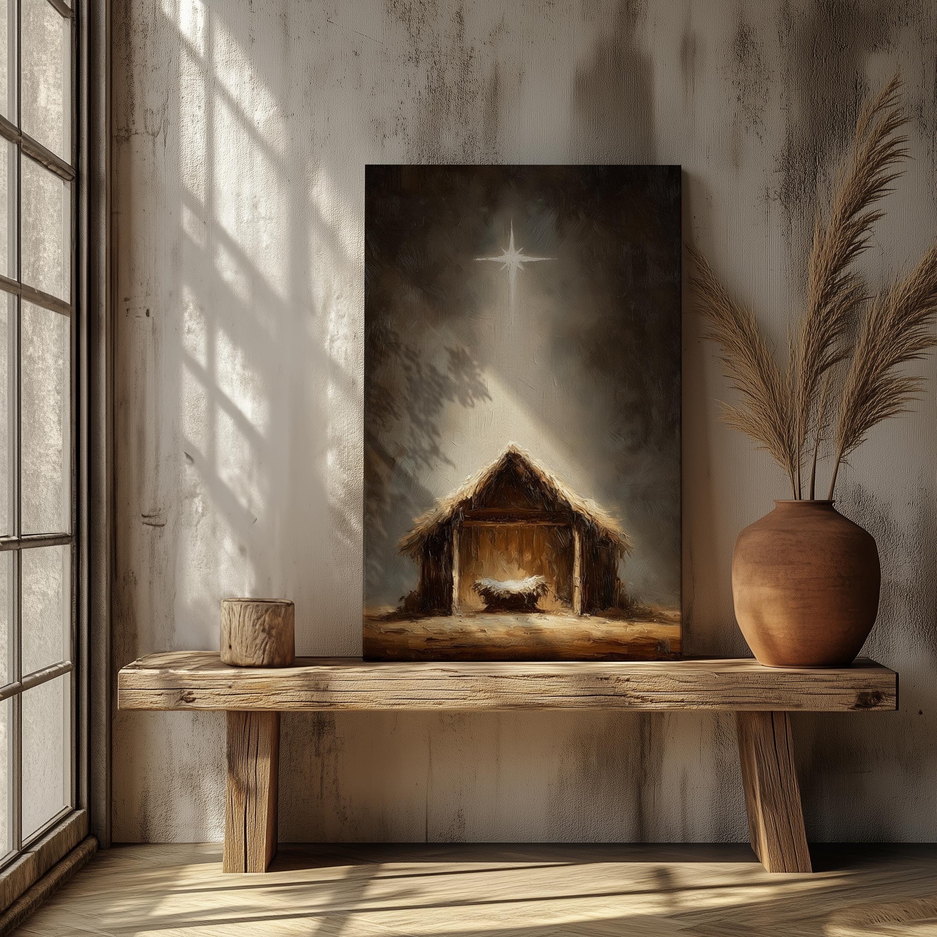 Nativity Scene Canvas, Jesus Birth Wall Art, Christian Home Decor - Etsy
