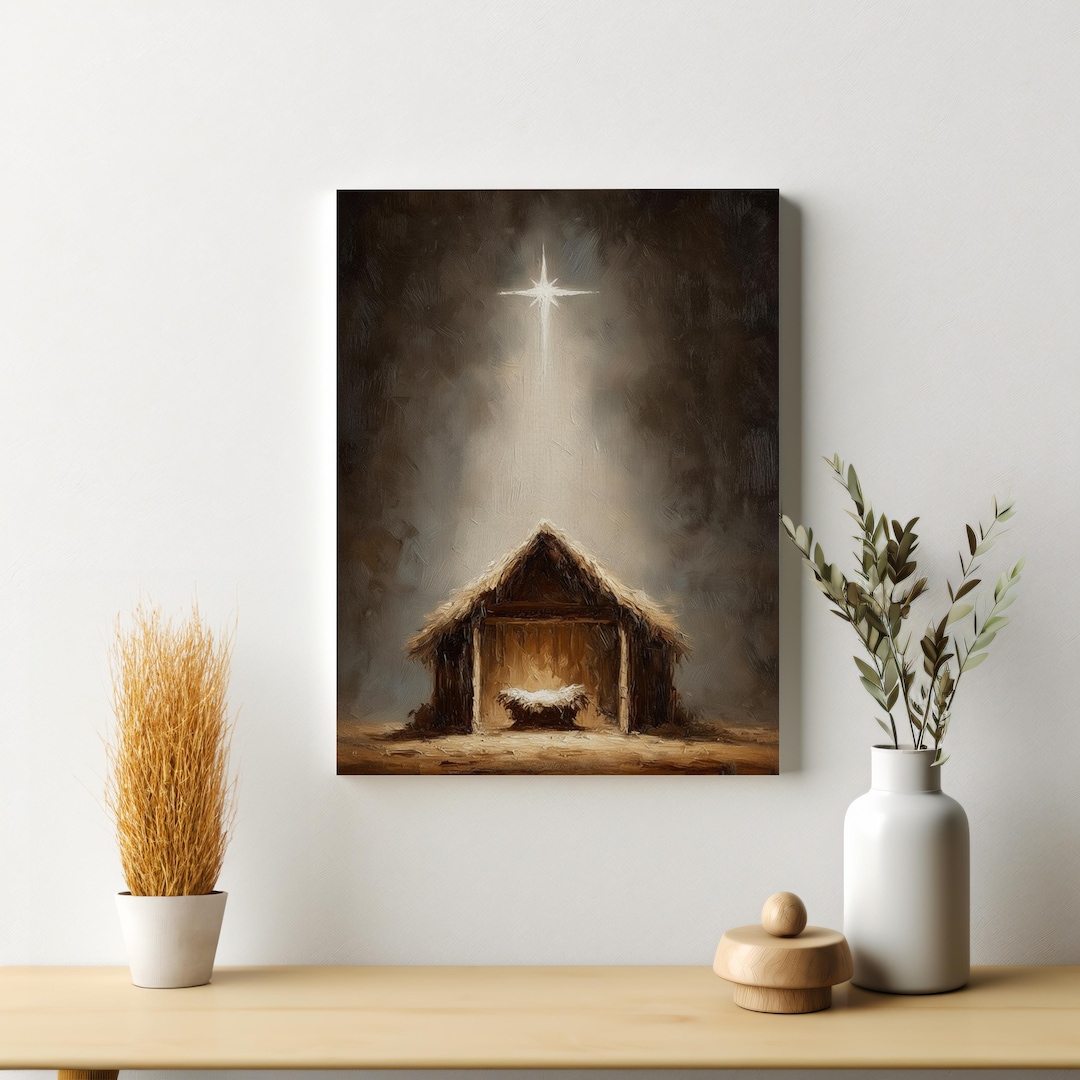 Nativity Scene Canvas, Jesus Birth Wall Art, Christian Home Decor - Etsy