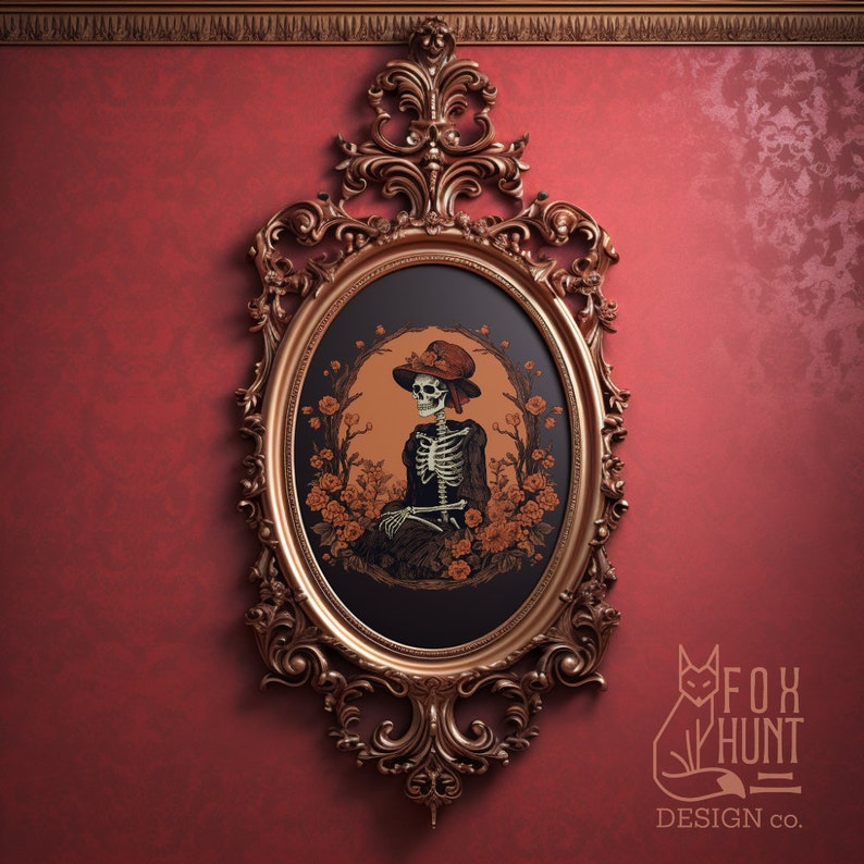 Skeleton Portraits - Illustration, PNG, Digital Download, Transparent ...