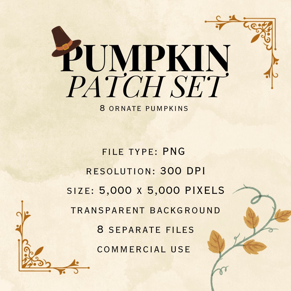 Pumpkin Set- Illustration, PNG, Digital Download, Transparent, High ...