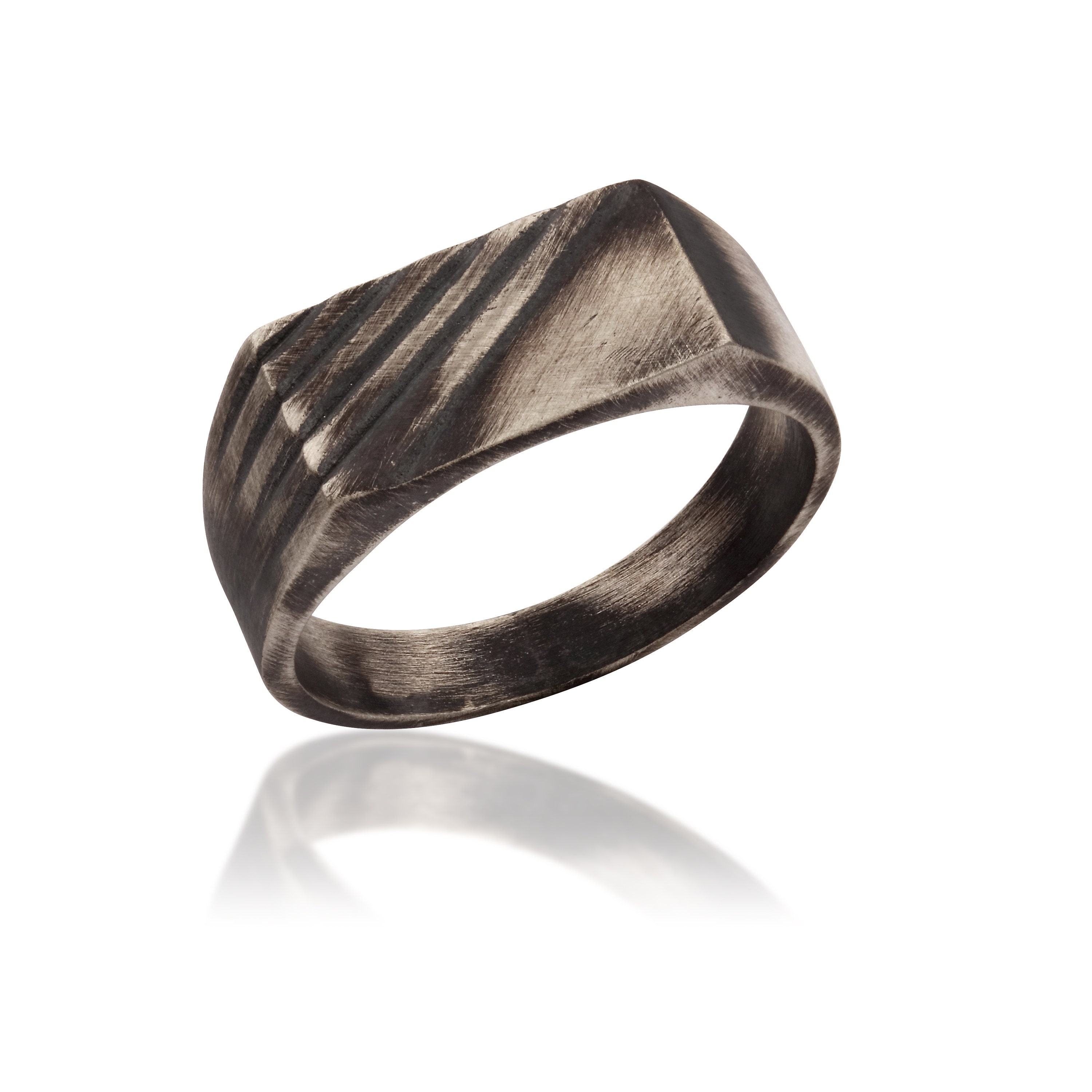 14K Solid Gold Signet Men Ring, 925 Sterling Silver Signet Men Ring ...