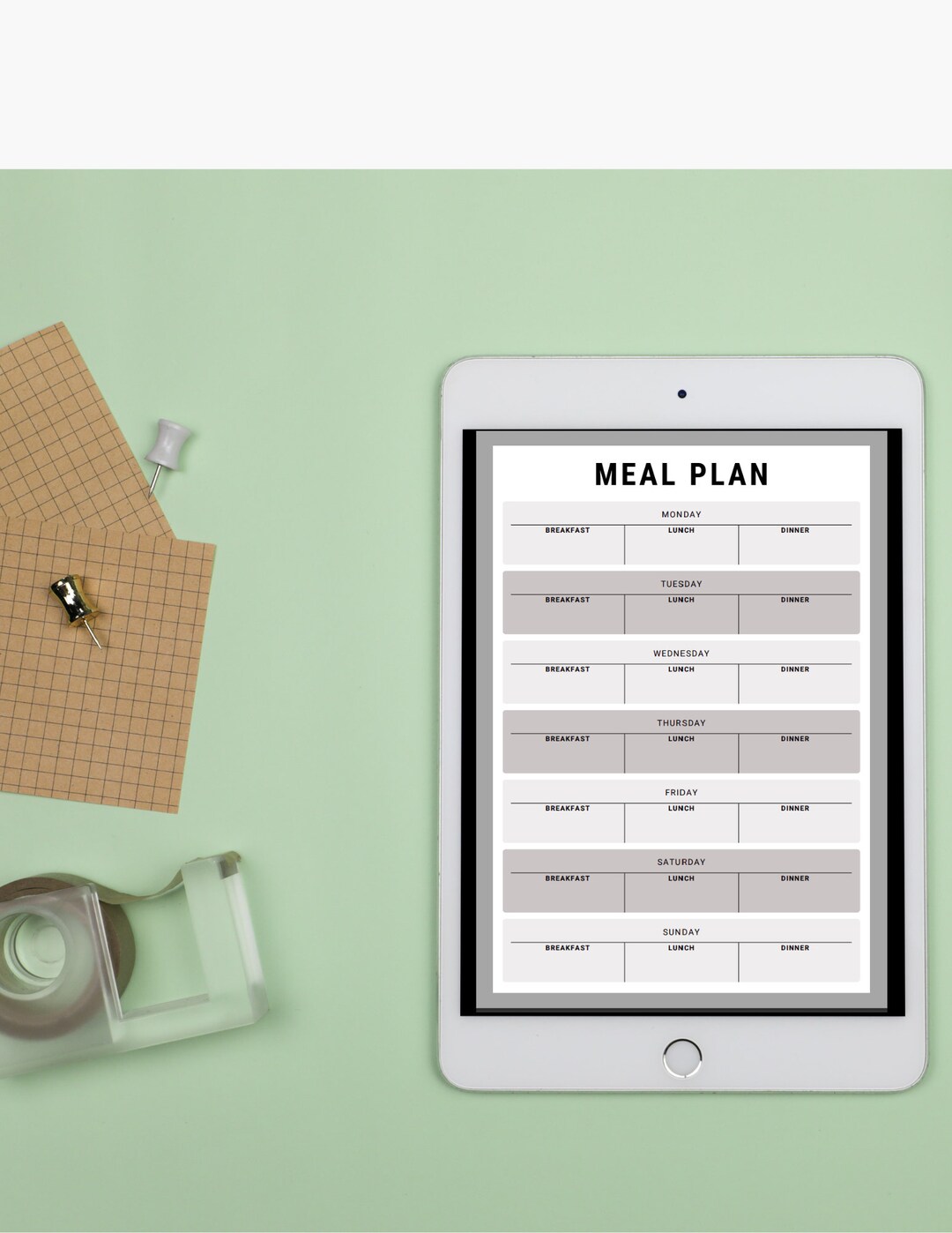 Digital Meal Planner Meal Planner weekly Meal Planner - Etsy
