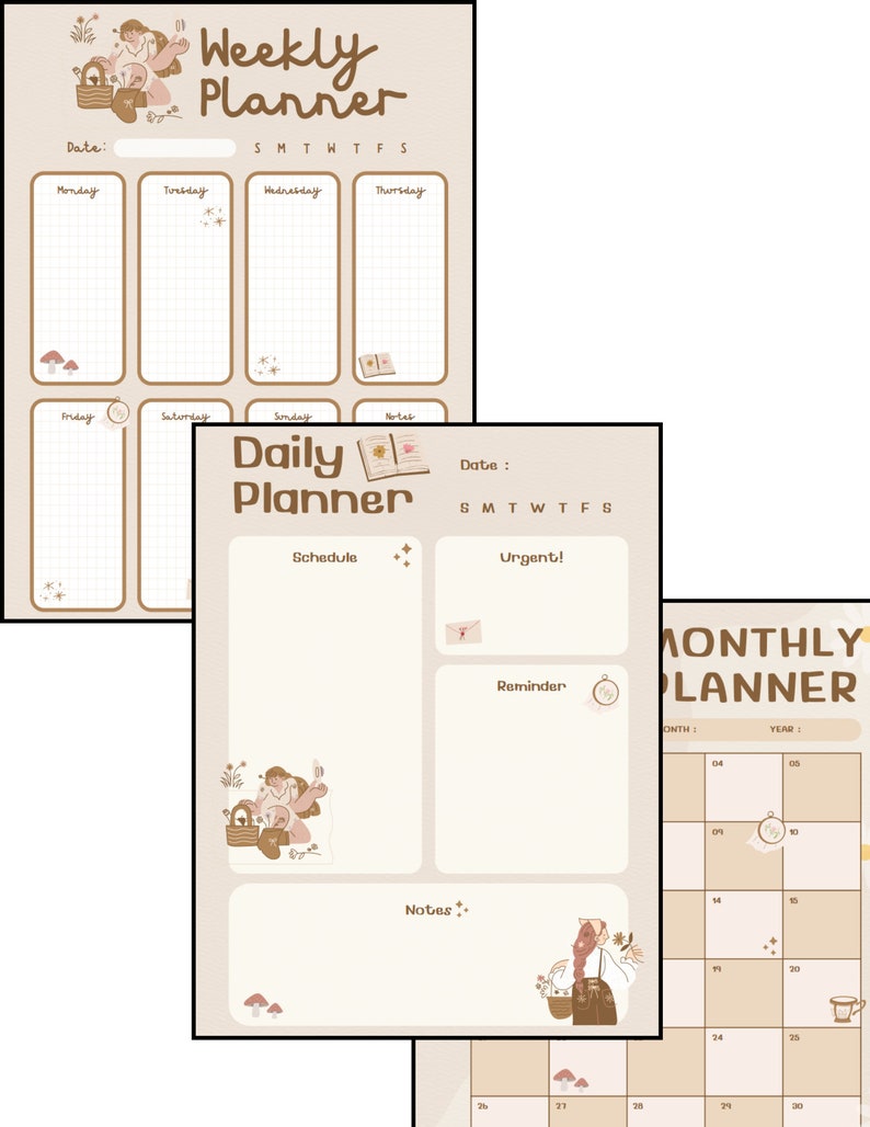 Combo Planner Template Monthly Planner Template Weekly - Etsy