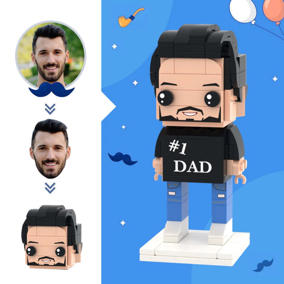 Meaningful Gift for Dad on Fathers Day, Custom Brick Figures of Number ...