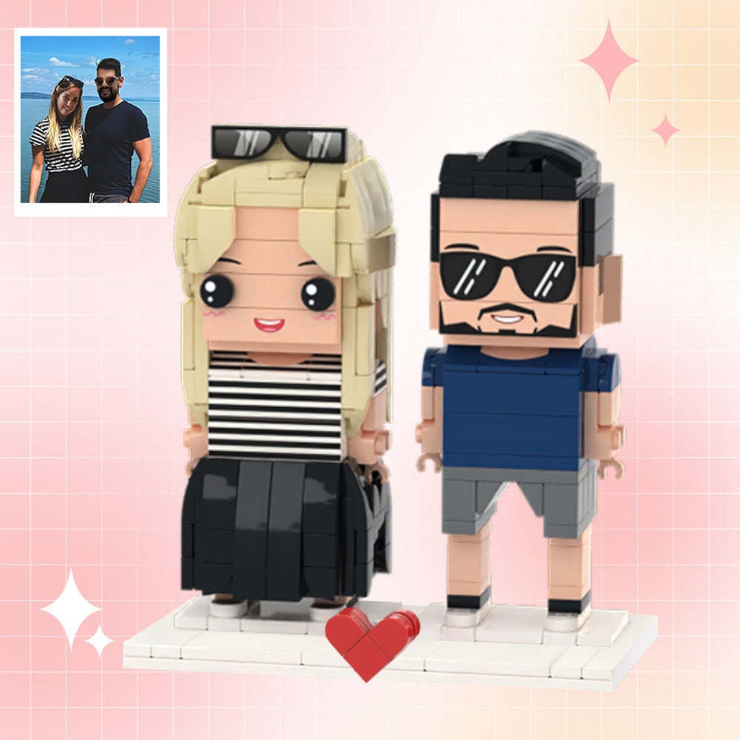 Couple Photo Building Block Custom Brick Figures Photo Customizable ...