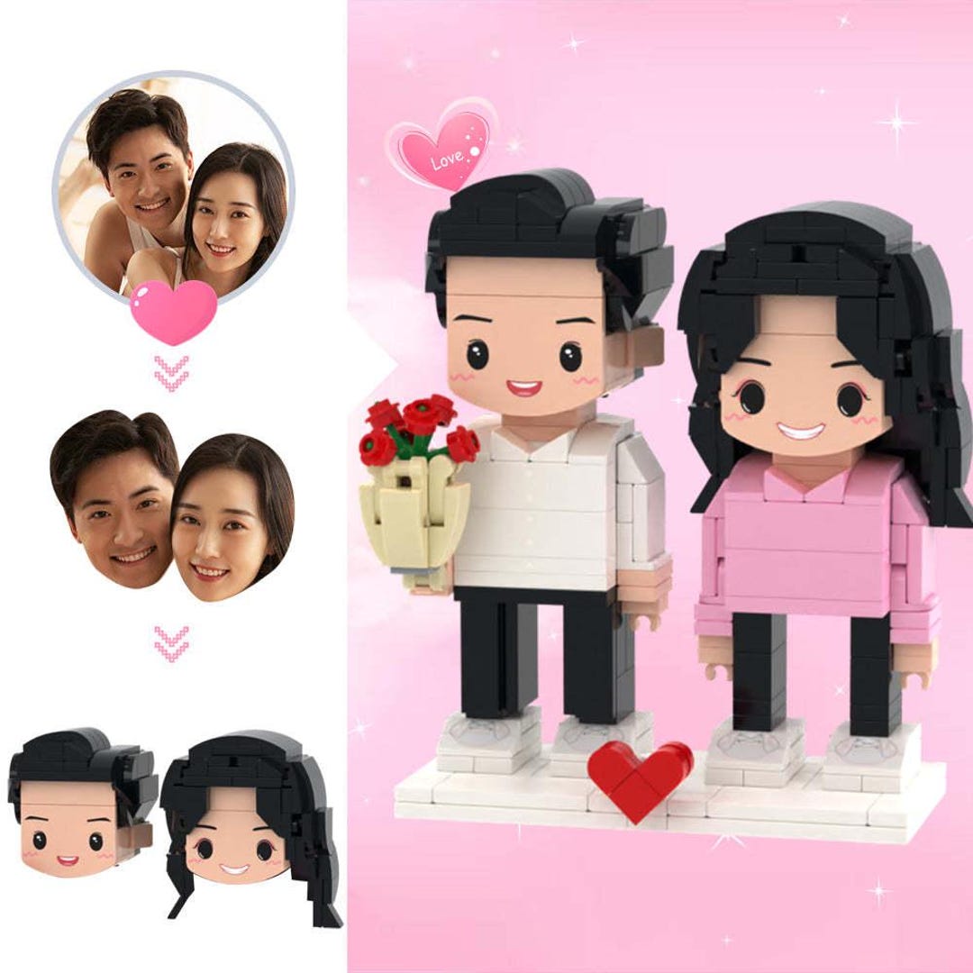 Customisable Brick Figurines for Couples Custom Brick Figures Two ...