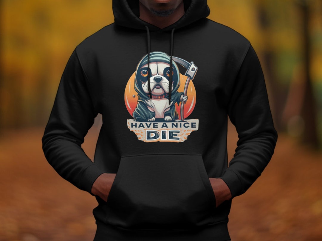 Adorable Grim Reaper Dog Halloween Hoodie - Etsy