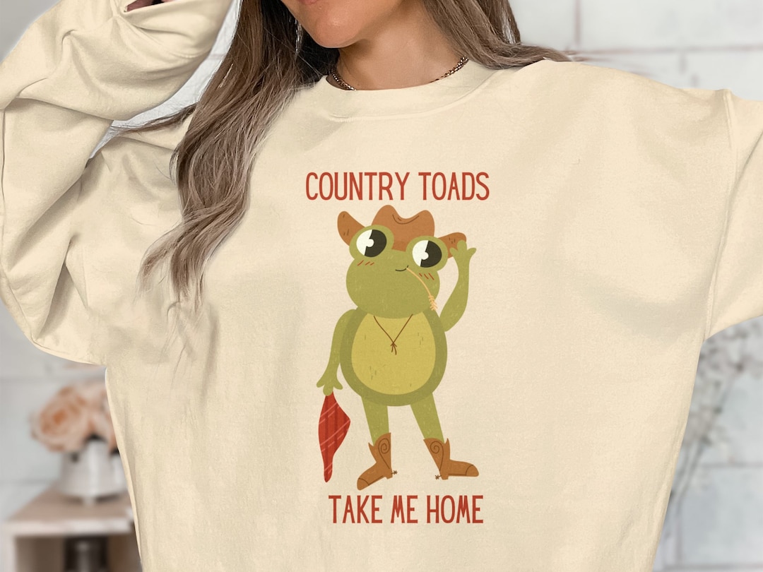 Country Toads Take Me Home, Cowboy Frog Tee, Funny Western Frog ...