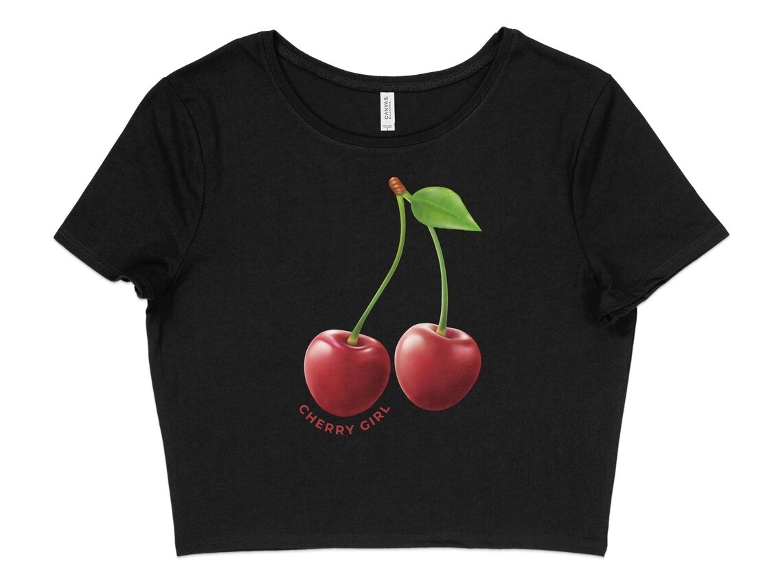 Cherry Girl Baby Tee, Cute Cherries Fruit Tshirt, Coquette Aesthetic ...