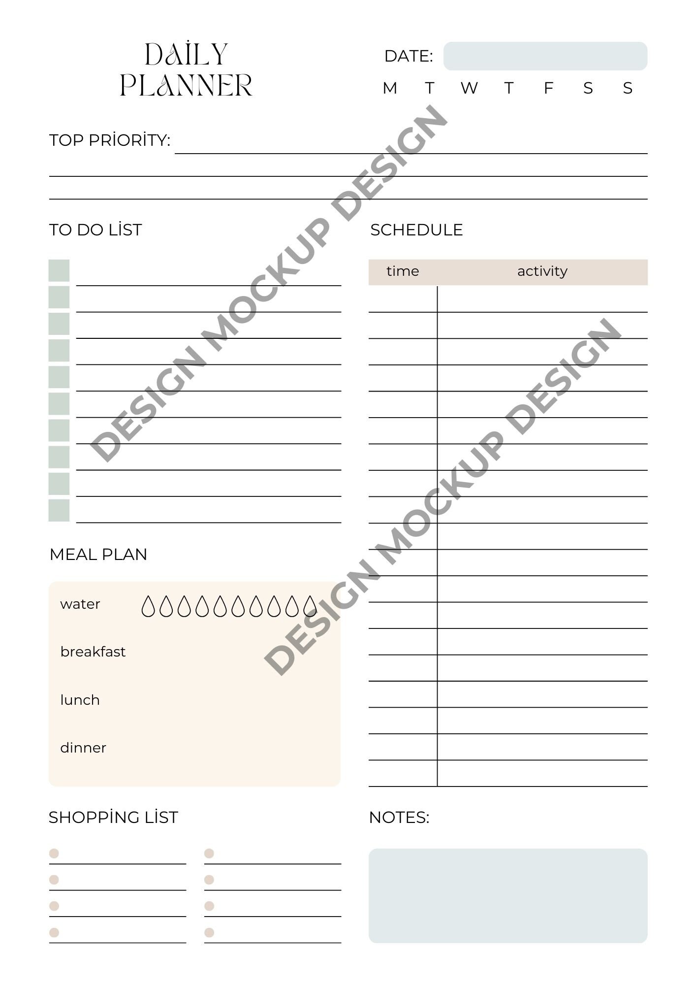 Minimal to Do List, Good Notes Template, Daily to Printable Planner ...