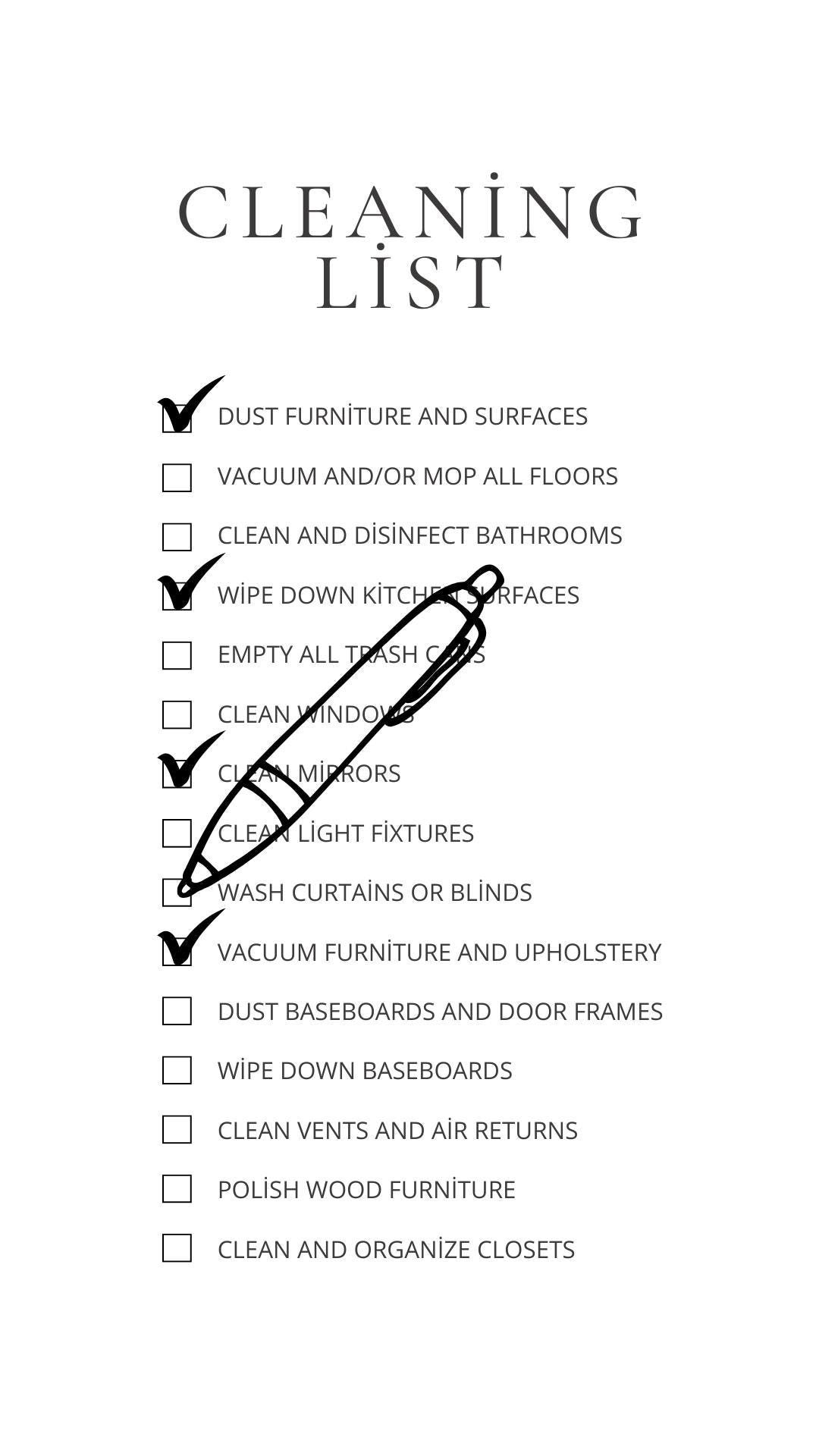 Complete Home Cleaning Checklist, Tackle Every Task, Essential Cleaning ...
