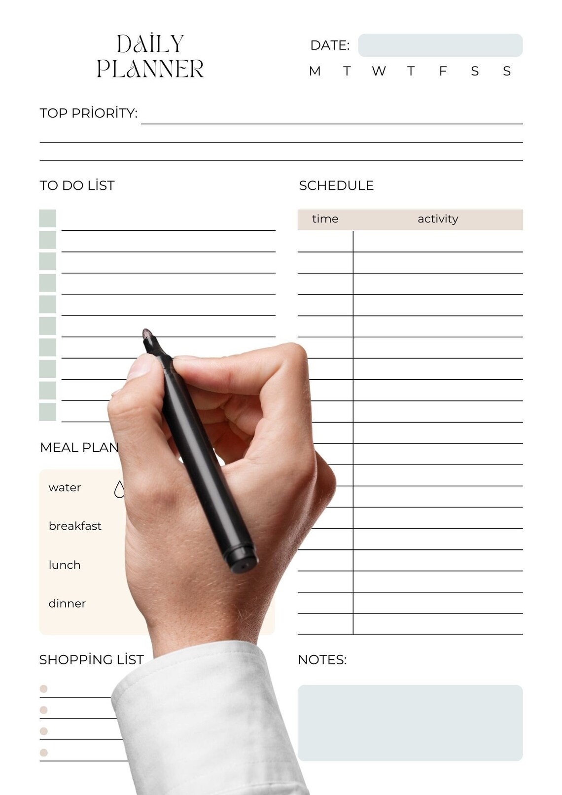 Minimal to Do List, Good Notes Template, Daily to Printable Planner ...