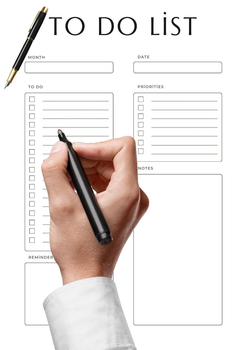 Minimal to Do List, Good Notes Template, Daily to Printable Do List ...