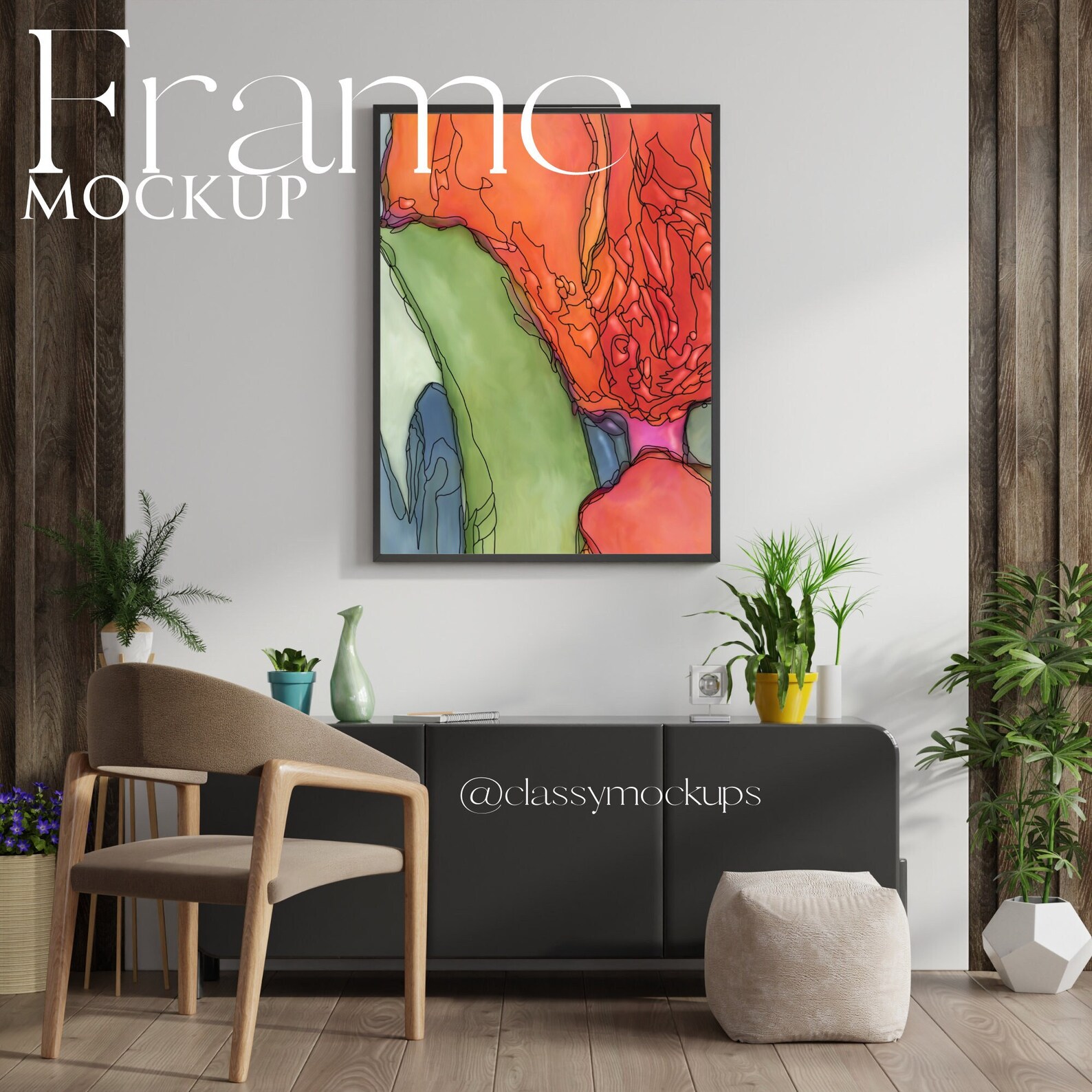 3 X Digital Interior Mockup Set, Classy, Living Room Mockup, Best ...