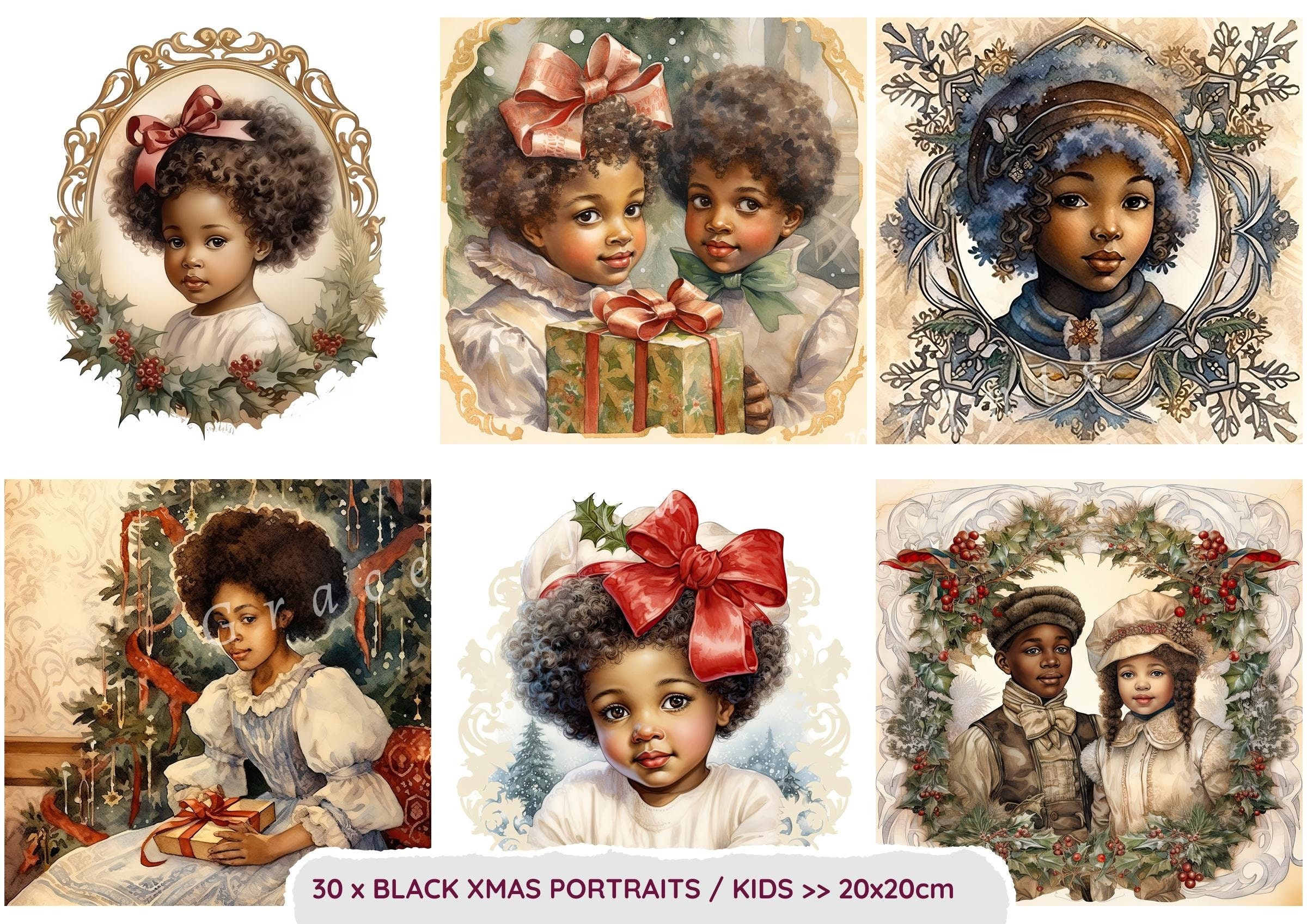 Vintage African American Kids Christmas Cards: Scrapbook Journal ...