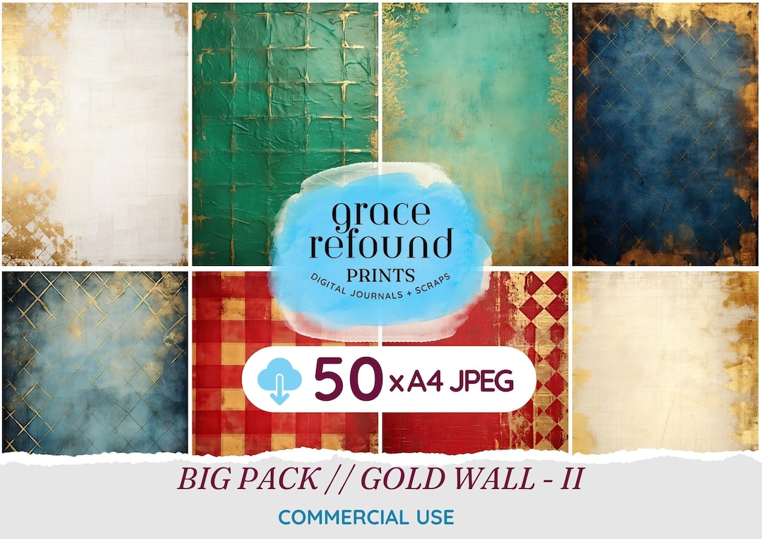Gold-Wandtexturen: 50 digitale A4-Papiere (kommerzielle Nutzung) - Etsy.de