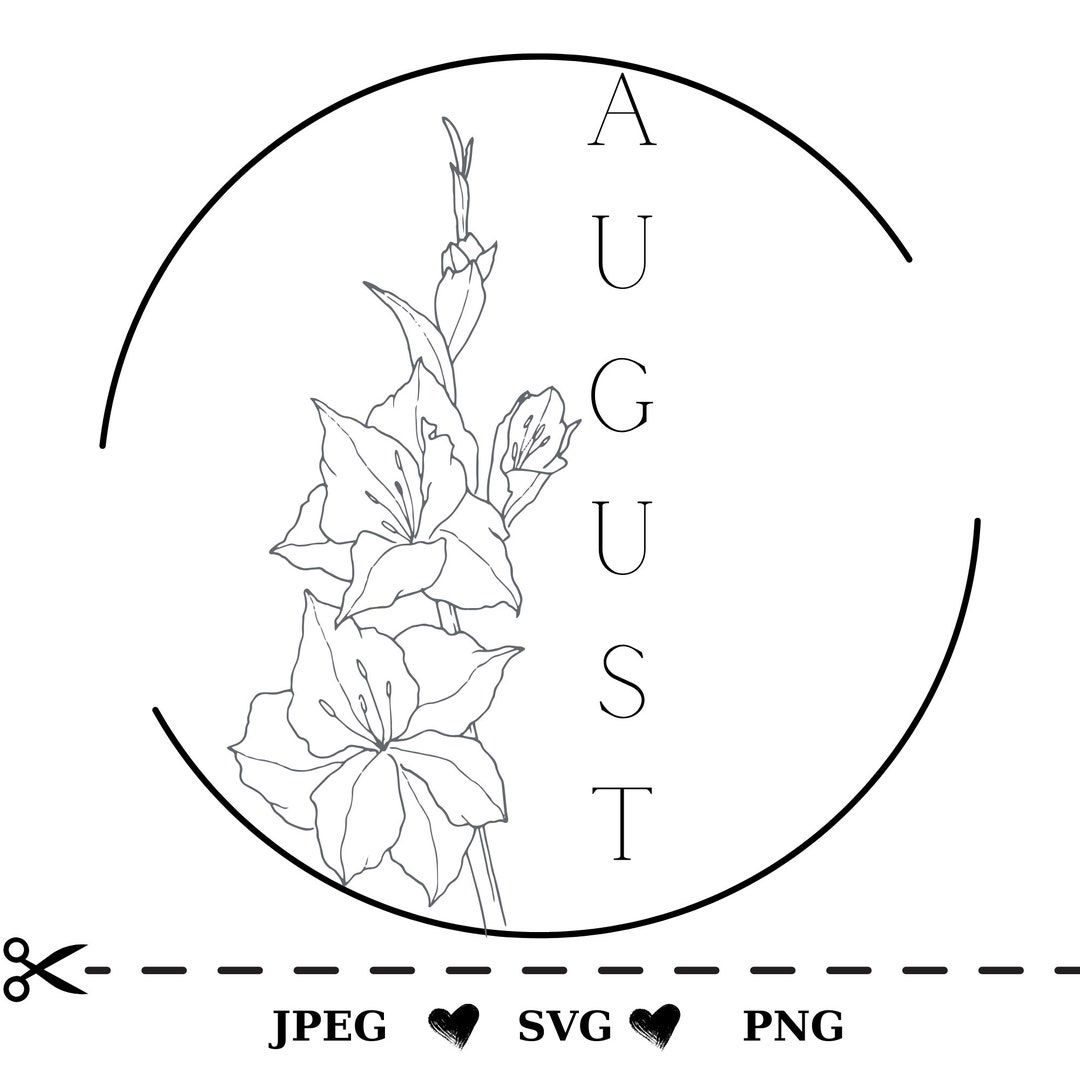 August Birth Flower Svg, August Birth Flower Clip Art, Birth Month ...