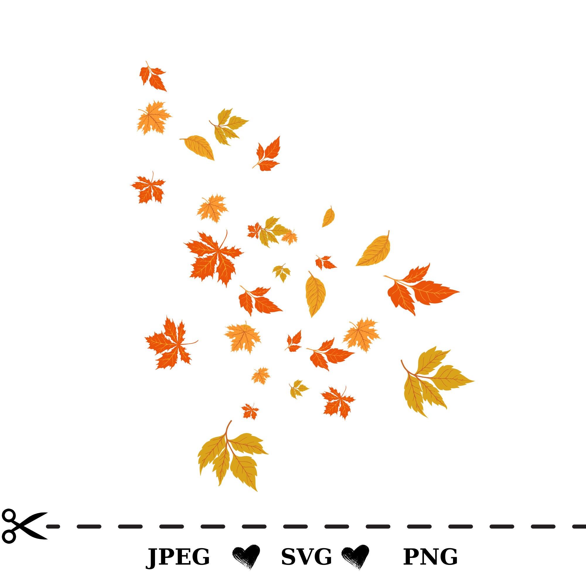 Falling Fall Leaves Svg, Falling Leaves Clipart Picture for Fall, Leaf ...