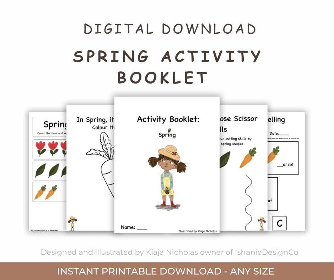 Spring Activity Booklet for Kids - Etsy