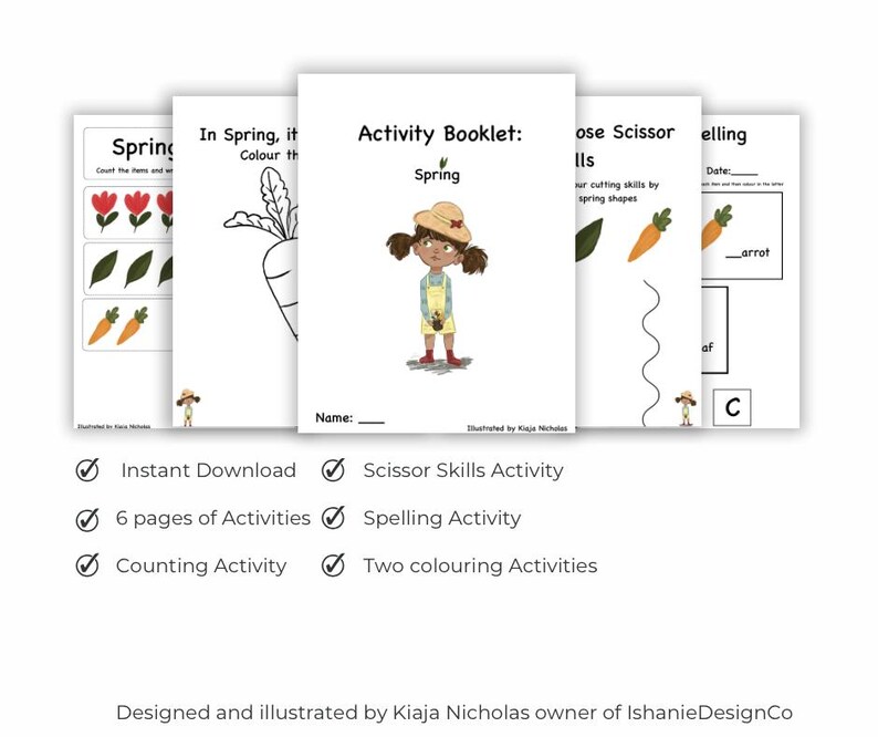 Spring Activity Booklet for Kids - Etsy