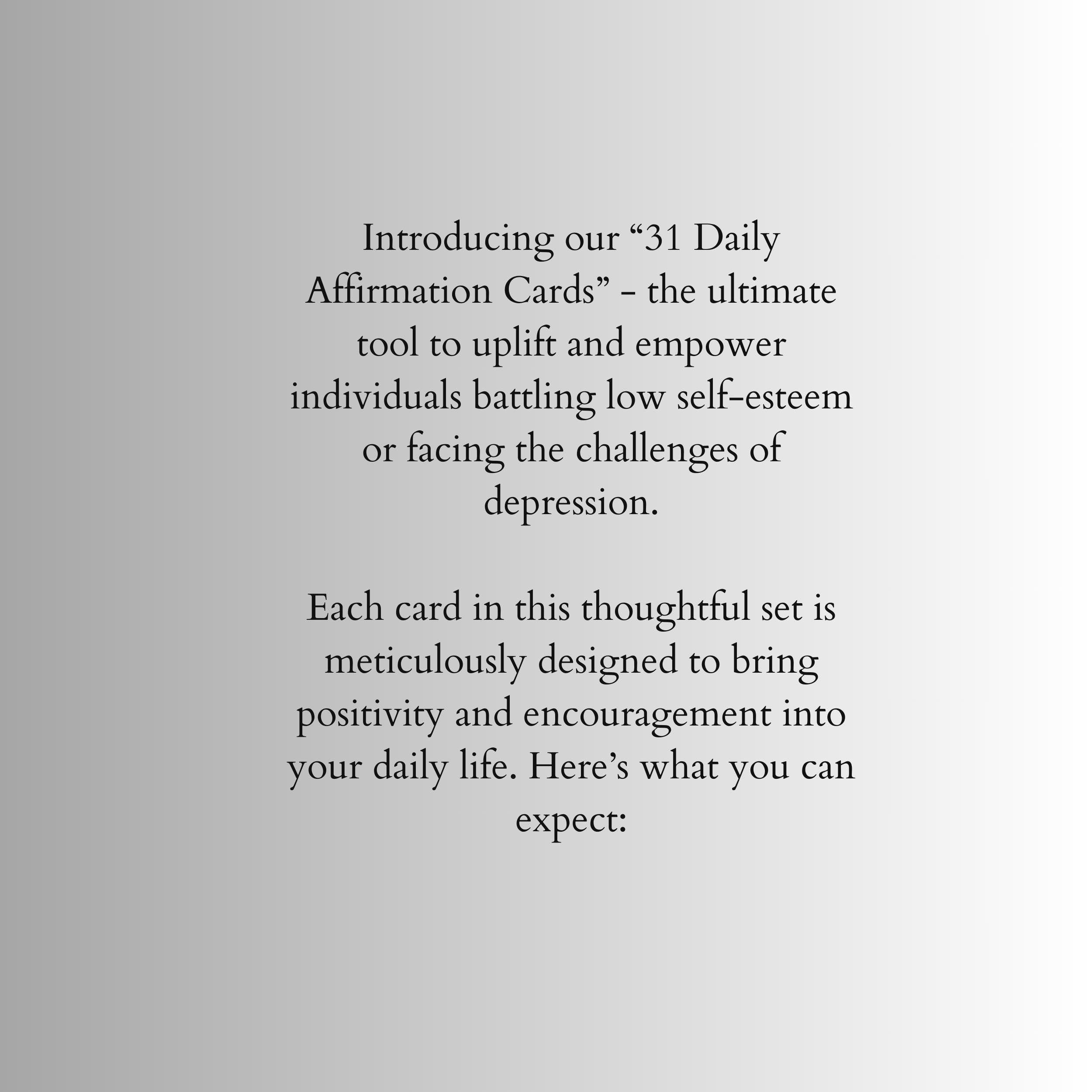 Daily Affirmation Cards , Uplift , Empower Individuals Battling Low Self Esteem or Facing the ...