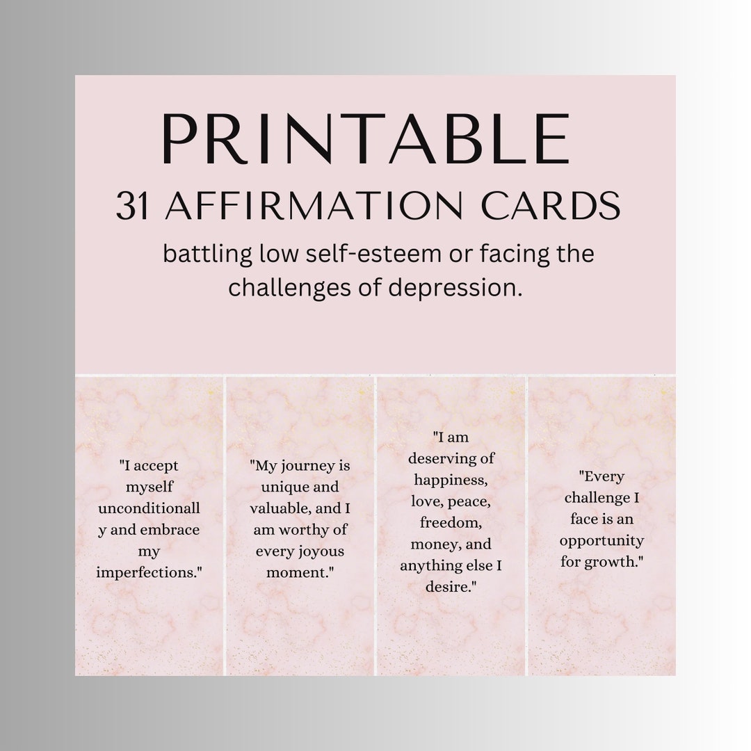 Daily Affirmation Cards , Uplift , Empower Individuals Battling Low Self Esteem or Facing the ...