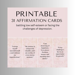 Daily Affirmation Cards , Uplift , Empower Individuals Battling Low ...