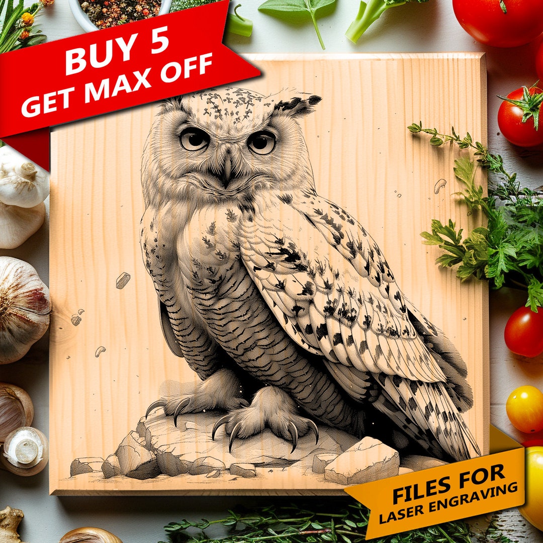 Owl Laser Engraving Files: Wood Burn Art, CNC, Glowforge (PNG) - Etsy