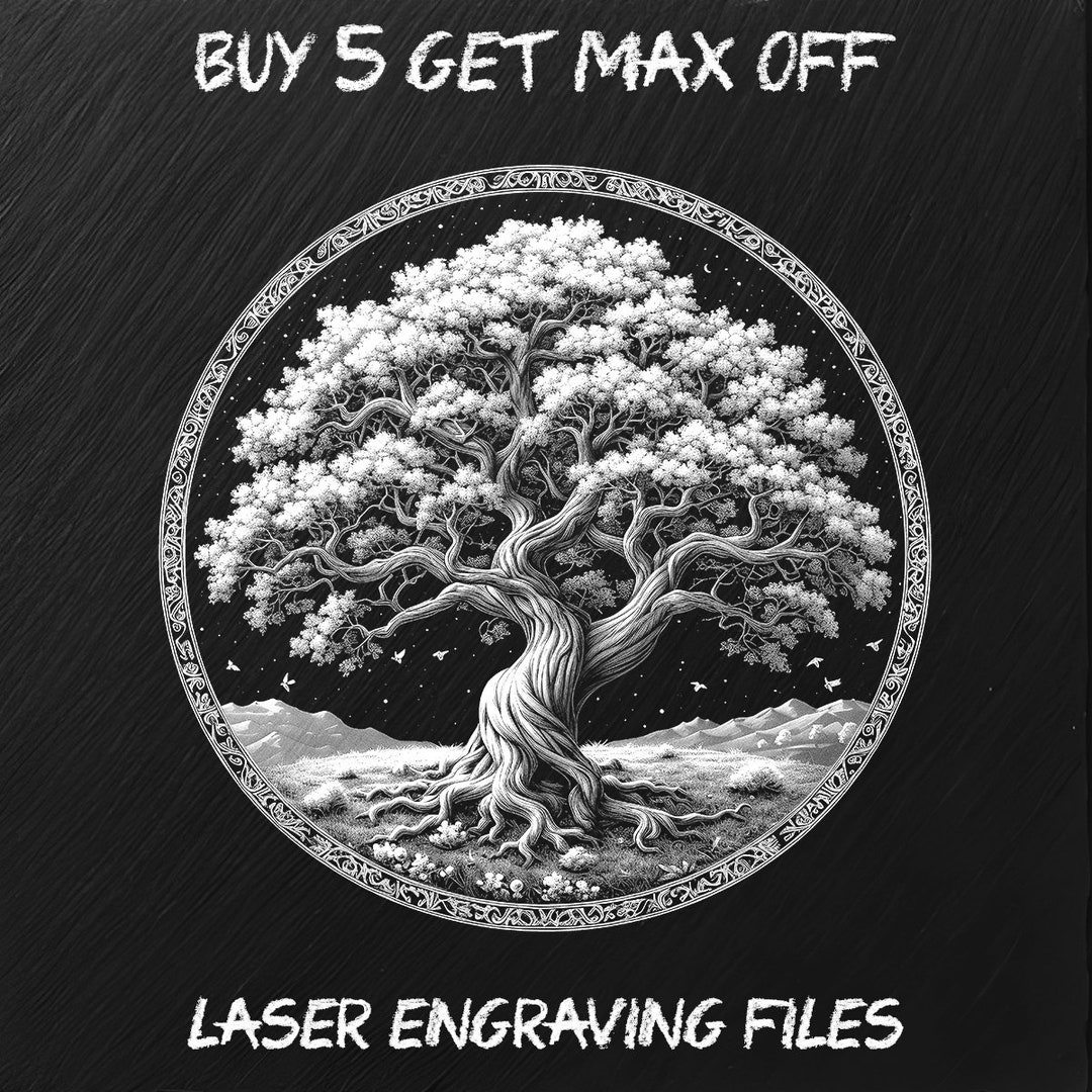 Tree of Life Laser Engraving PNG File: Slate Coaster Design - Etsy