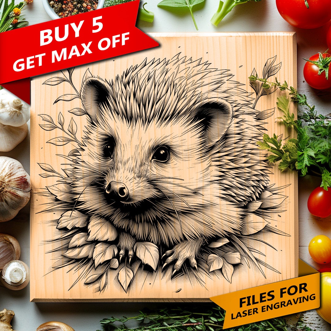 Hedgehog Laser Engraving File: Wood Burn Art (PNG) - Etsy