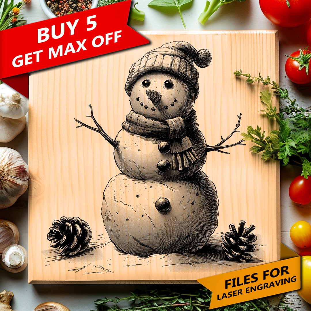 Christmas Snowman Laser Engraving Files: Wood Burn CNC Art (PNG) - Etsy UK