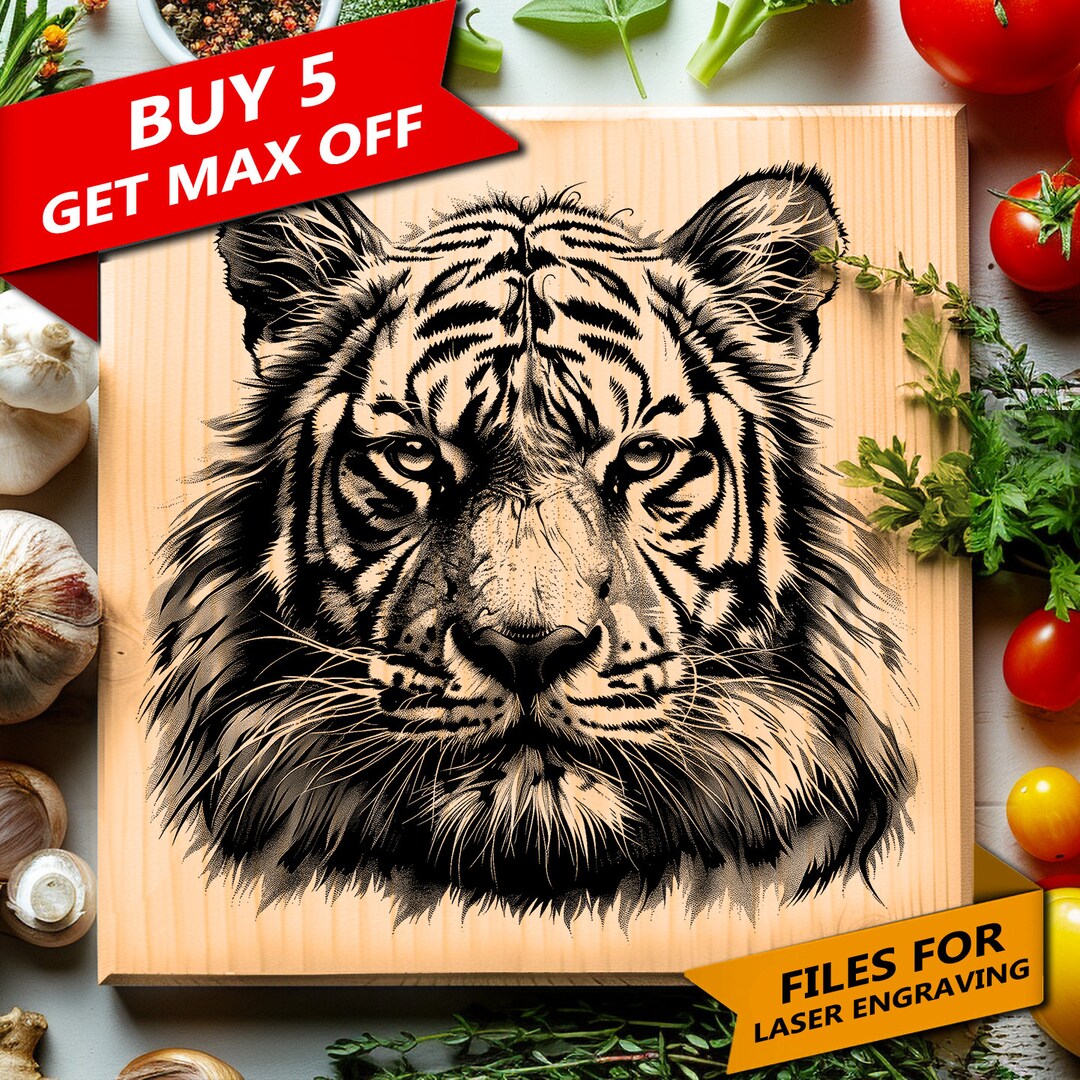 Bengal Tiger Laser Engraving PNG File: Wood Burn Art - Etsy