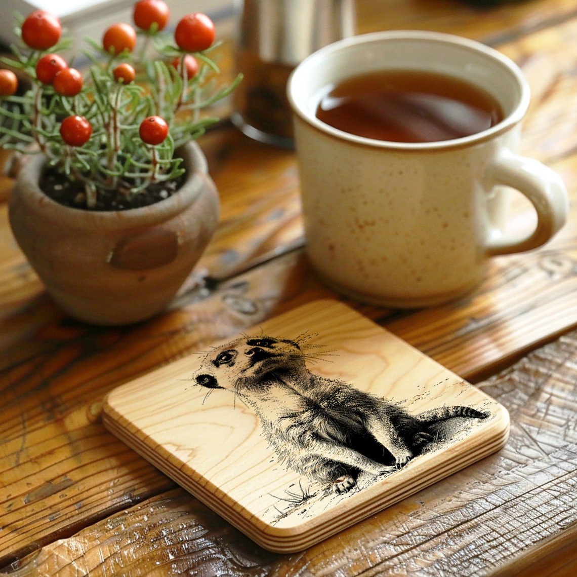 Meerkat Engraving Files: Laser Cut Board, Coaster, Sign (PNG) - Etsy