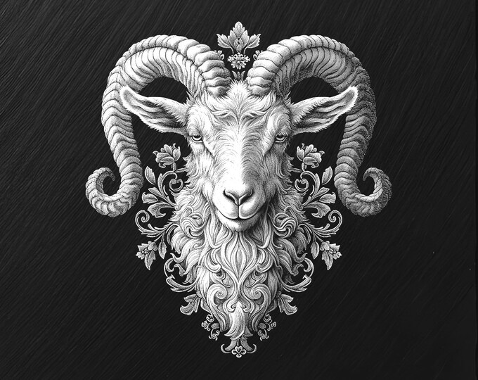 Goat Png File for Slate Laser Engraving, Glowforge File, Lightburn Png ...
